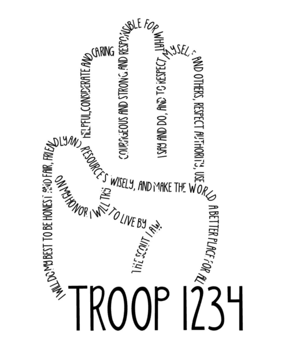 Scout Sign With Words SVG - Etsy