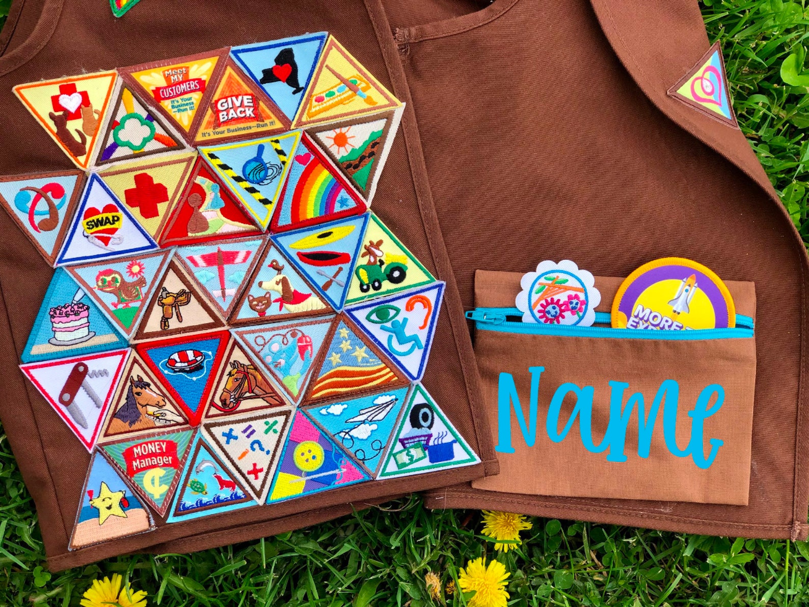 Zippered Patch Pockets / Scout Vest Pocket / Scout Sash Pocket | Etsy