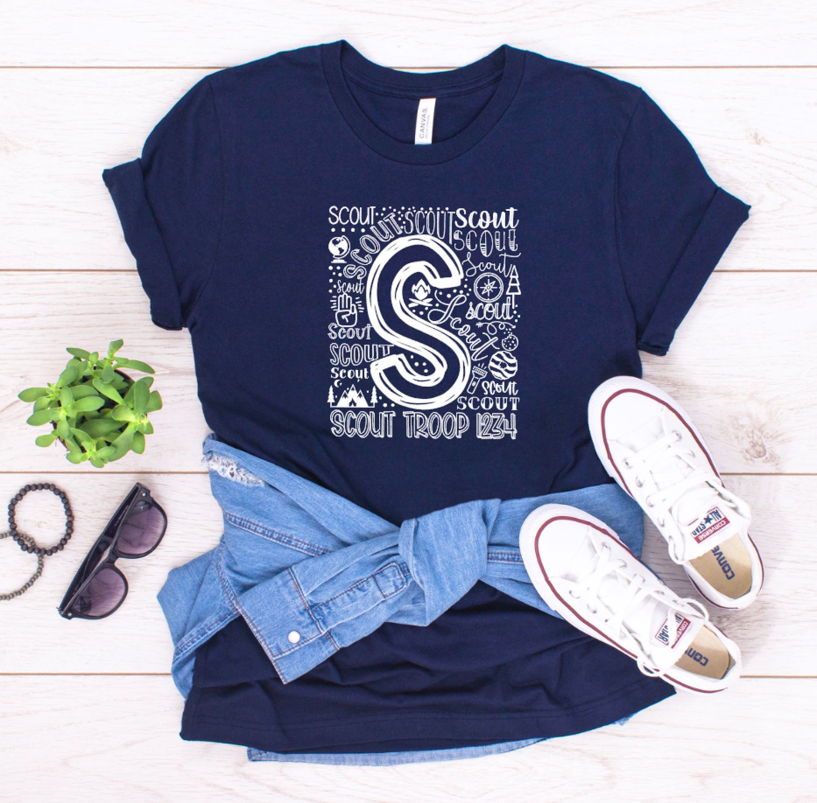 Scout Typography Troop Shirt - Etsy
