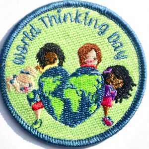 World Thinking Day Fun Patch - Embroidered Iron-on 3" Girl Scout Patch ...