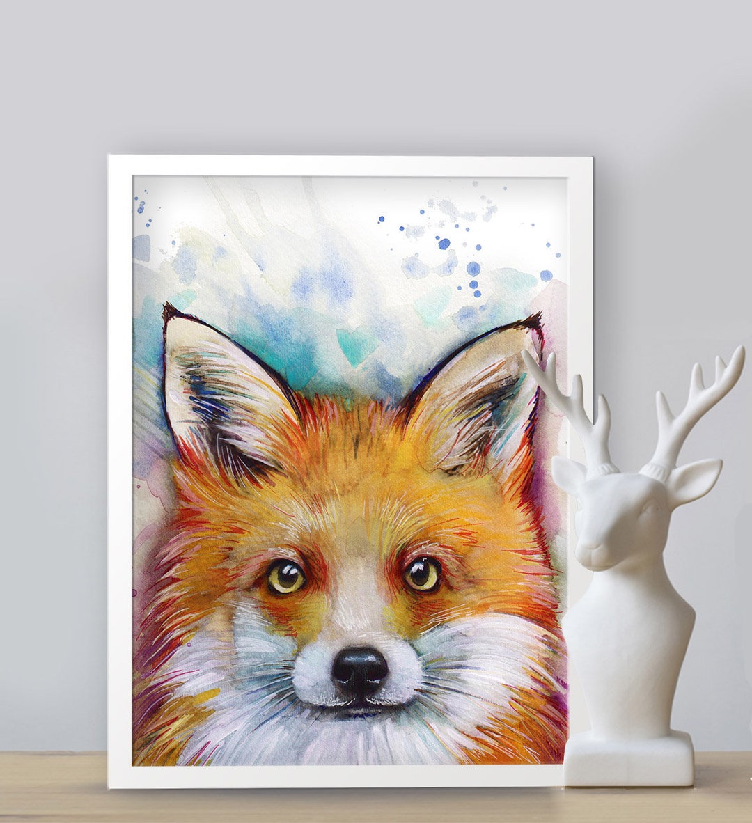FOX Print, Woodland Nursery, Fox Baby Print, Woodland Nursery Decor ...