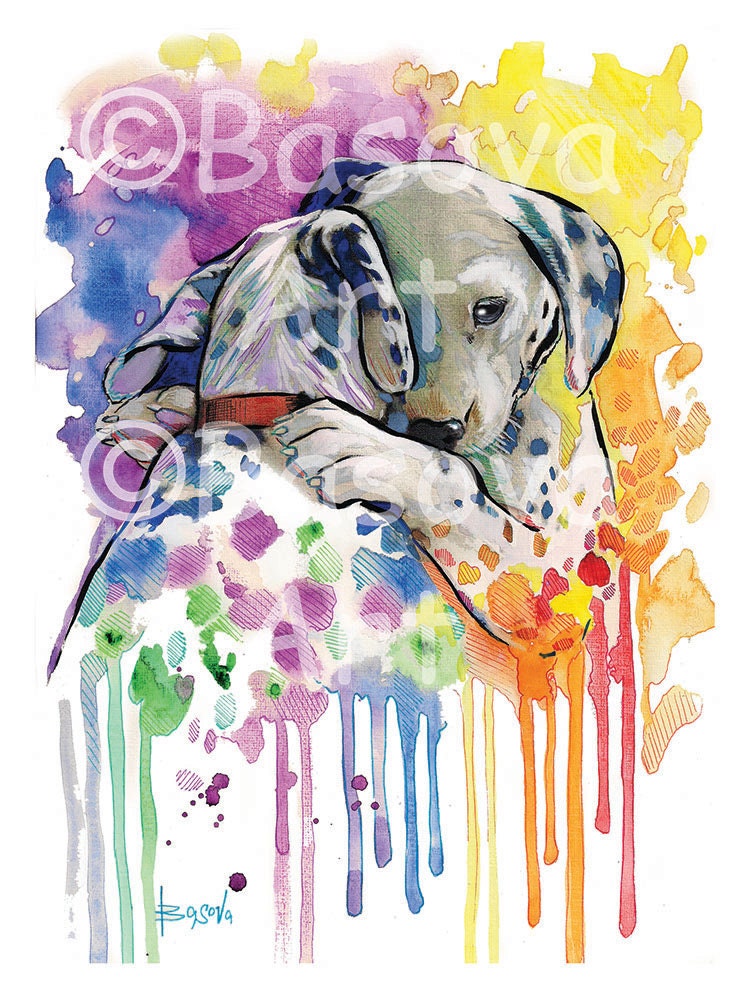 DALMATIAN Watercolor Poster From Original Watercolor Painting - Etsy