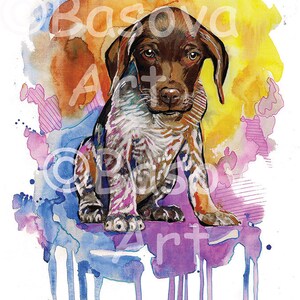 GERMAN Shorthaired Pointer Nursery Art Print , Nursery Decor, Nursery ...