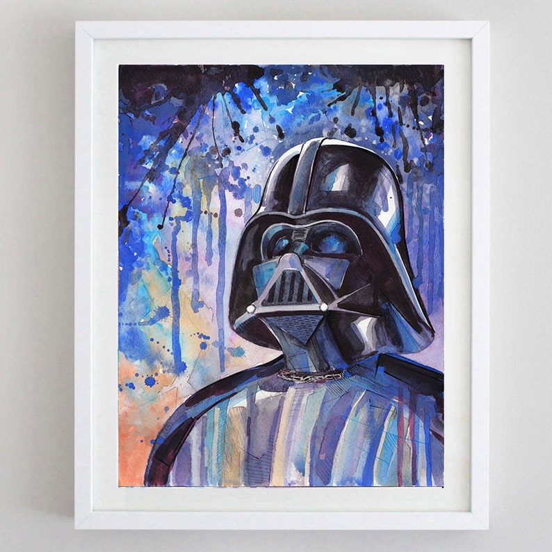 Star Wars Watercolor Print Darth Vader Watercolor Art Star | Etsy