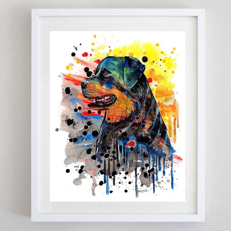 Rottweiler Modern Art Print Dog Art Print Fine Art Print - Etsy