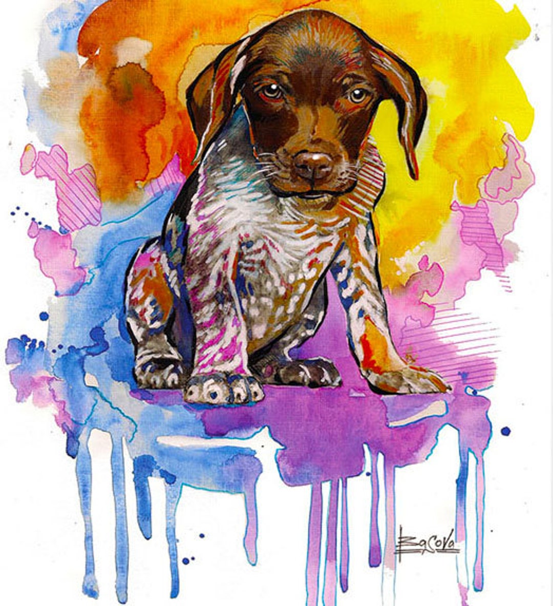 GERMAN Shorthaired Pointer Nursery Art Print , Nursery Decor, Nursery ...