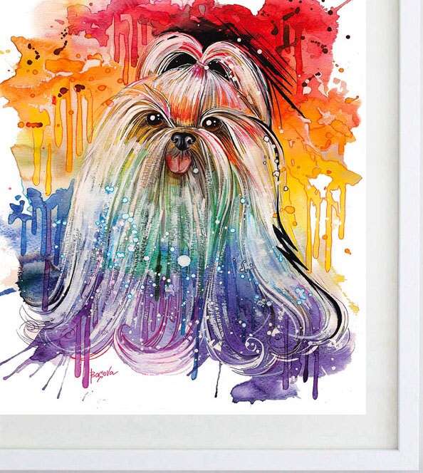 SHIH TZU Fine Art Print 8 x 10 Modern Art Print dog print | Etsy