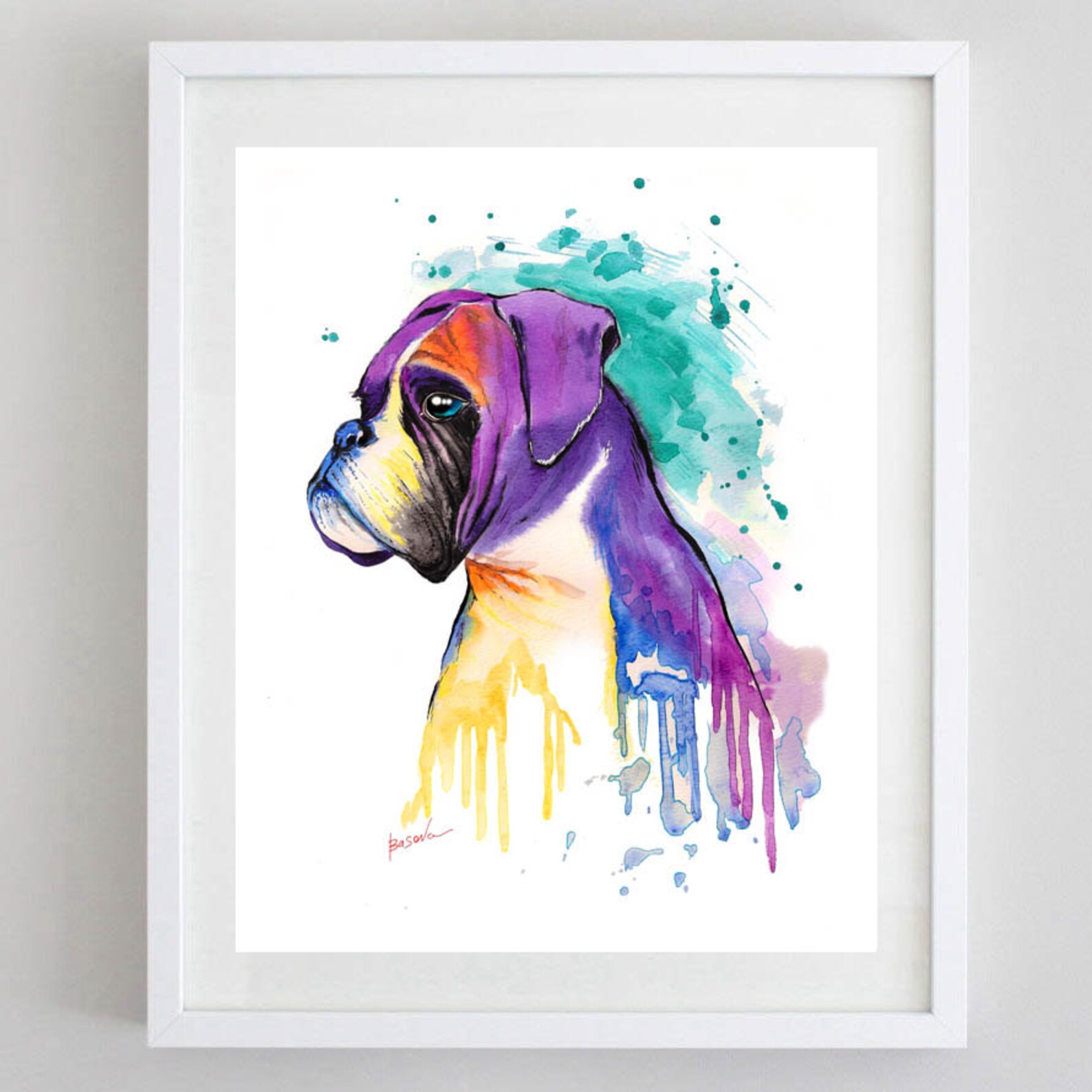 Boxer Dog Art Print 8 X 10-boxer Dog Gifts Dog Art Dog - Etsy