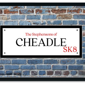 Custom Name Street Sign Poster Print. Customised Unique Wall Art ...