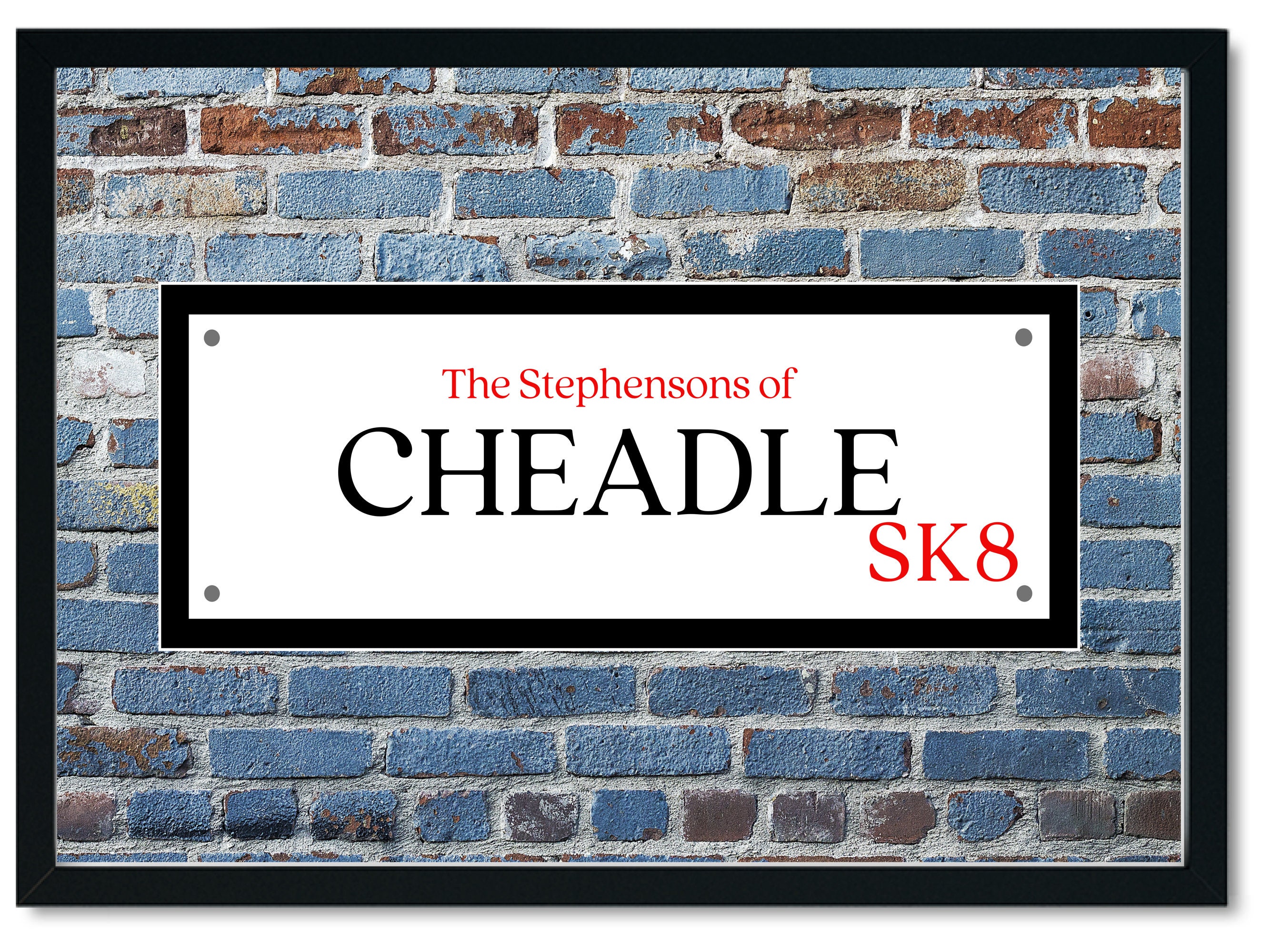 Custom Name Street Sign Poster Print. Customised Unique Wall Art ...