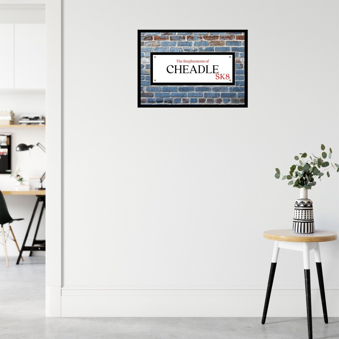 Custom Name Street Sign Poster Print. Customised Unique Wall Art ...