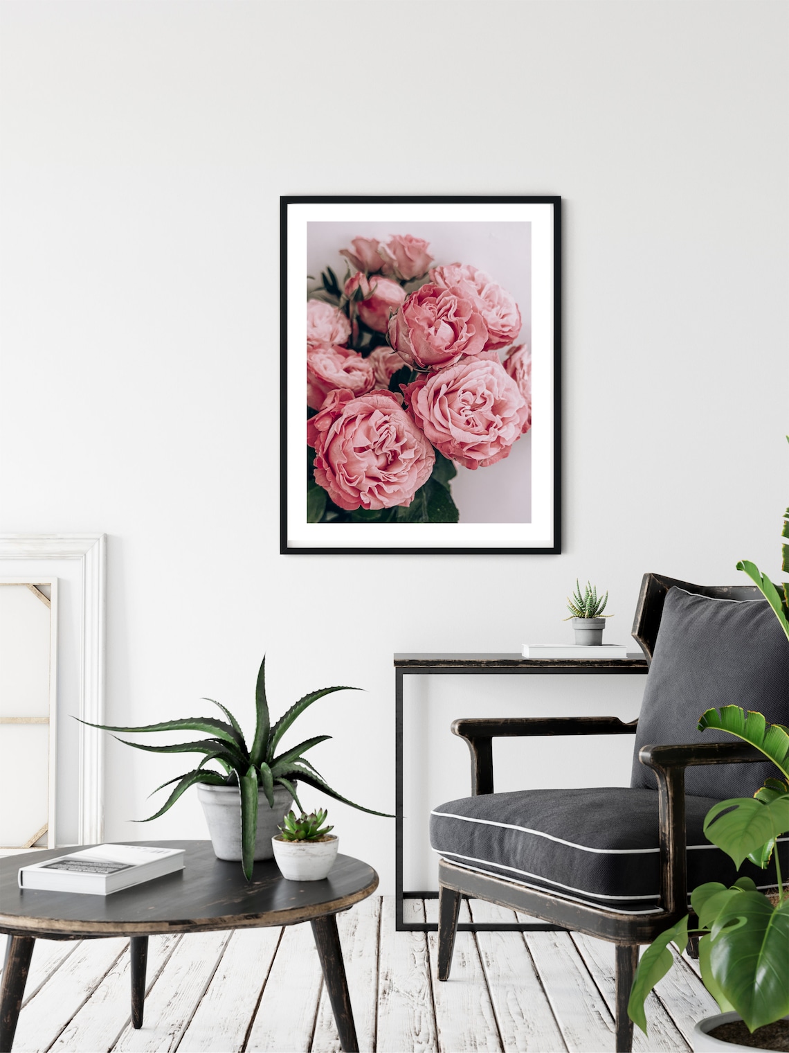 Pink Roses Flower Poster Print Art. Flower Botanical Garden High Res ...