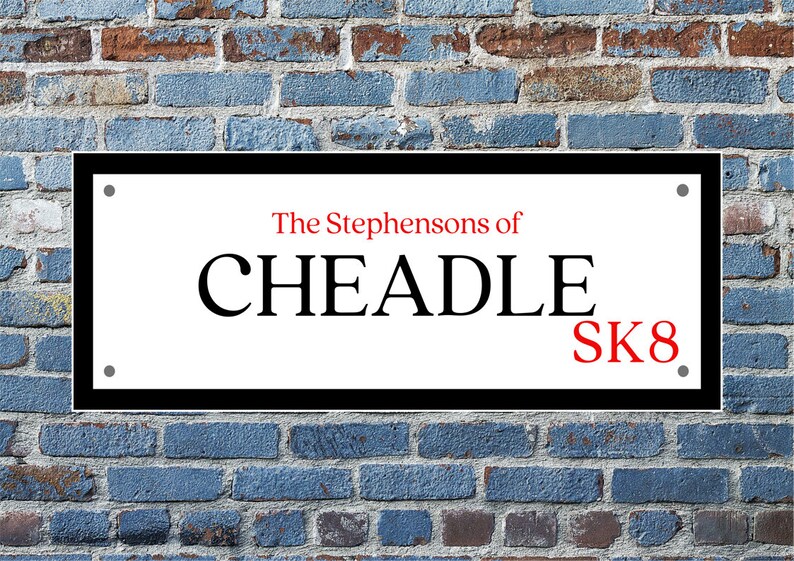 Custom Name Street Sign Poster Print. Customised Unique Wall Art ...