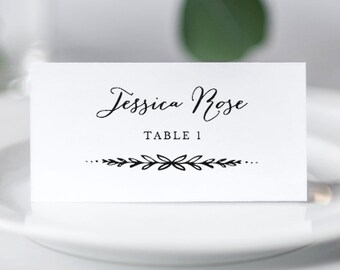 Printable Place Card Template Rustic Wedding Place Cards | Etsy