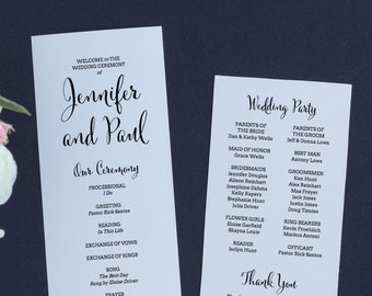 Printable Wedding Program Rustic Wedding Programs Unique | Etsy