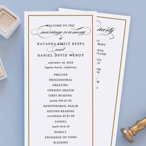 Printable Wedding Program Template, Wedding Ceremony Program, Wedding ...