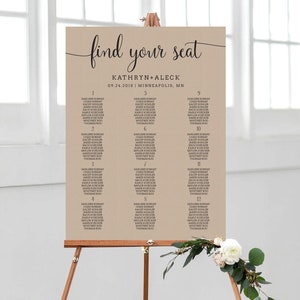 Rustic Wedding Seating Chart Template Wedding Seating Chart - Etsy