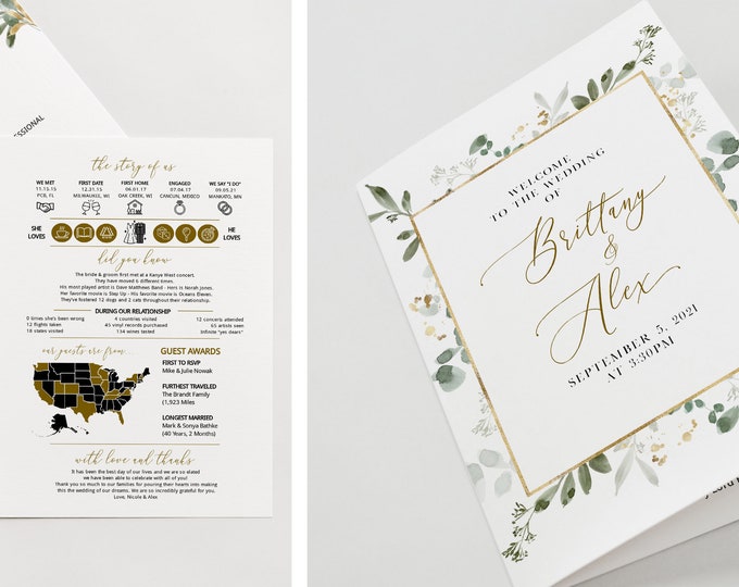Infographic Wedding Program Template, Fun Wedding Programs, Non ...