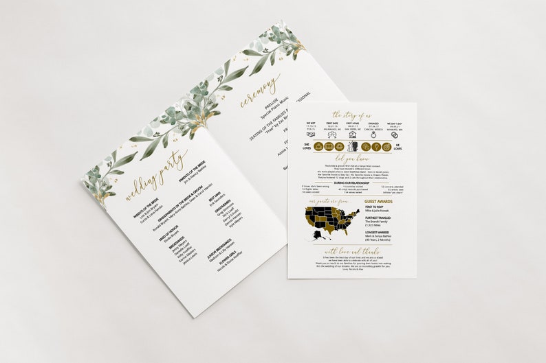Infographic Wedding Program Template Fun Wedding Programs - Etsy