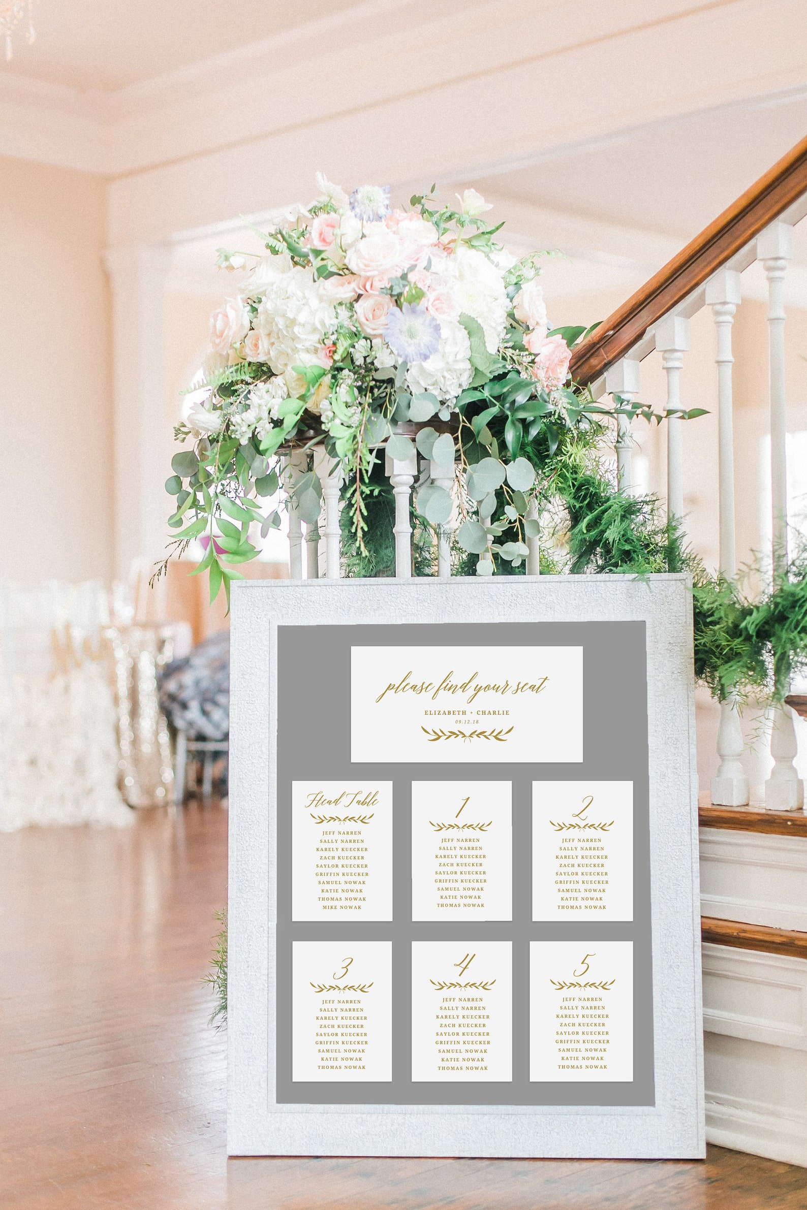 Gold Wedding Seating Chart Template Editable Seating Chart - Etsy