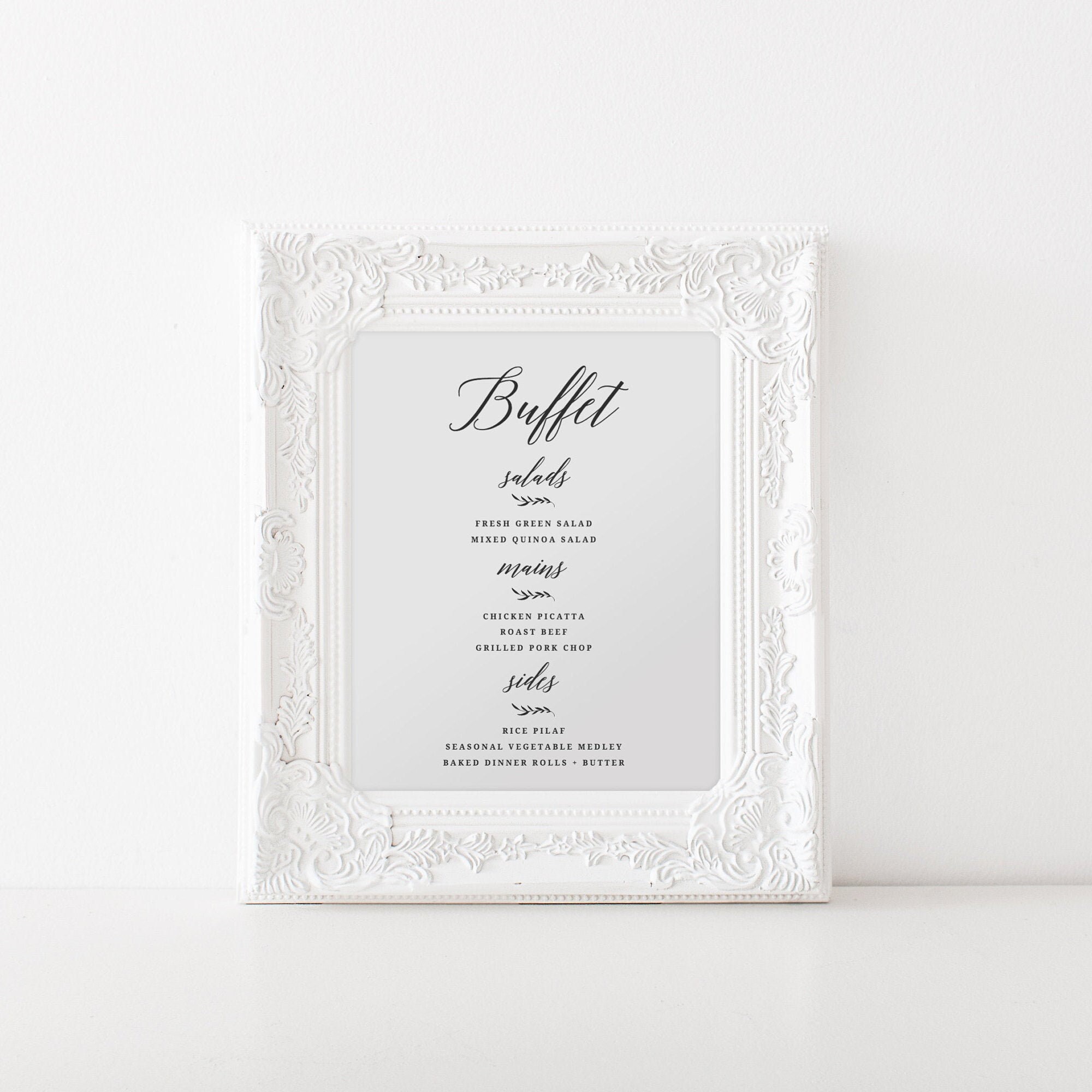 Wedding Buffet Menu Sign Printable Wedding Menu Template - Etsy
