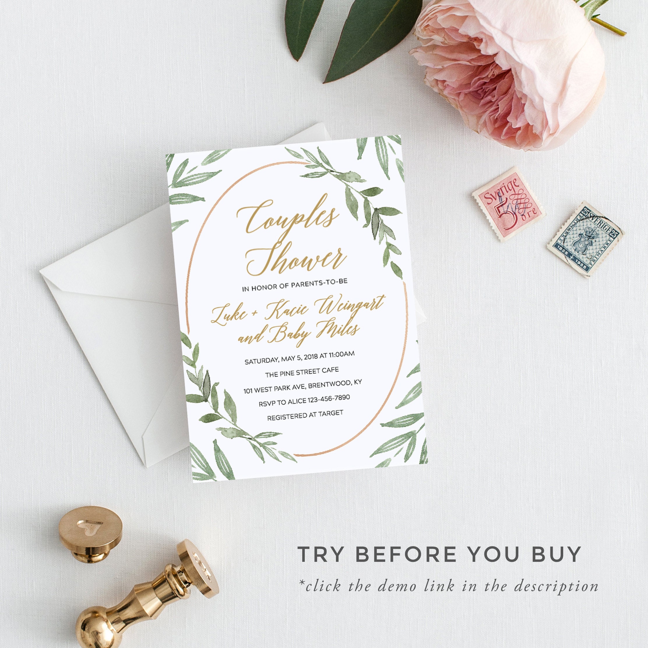 Couples Baby Shower Invitation Printable Couples Shower | Etsy