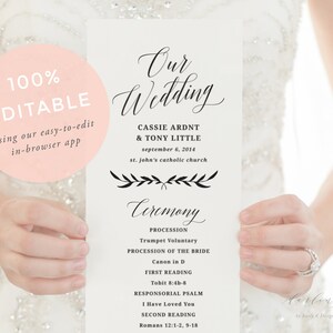 Printable Wedding Program Rustic Wedding Programs Unique - Etsy