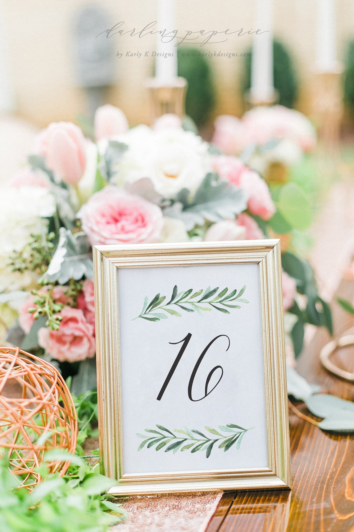 Greenery Table Numbers Rustic Table Numbers Wedding Table | Etsy