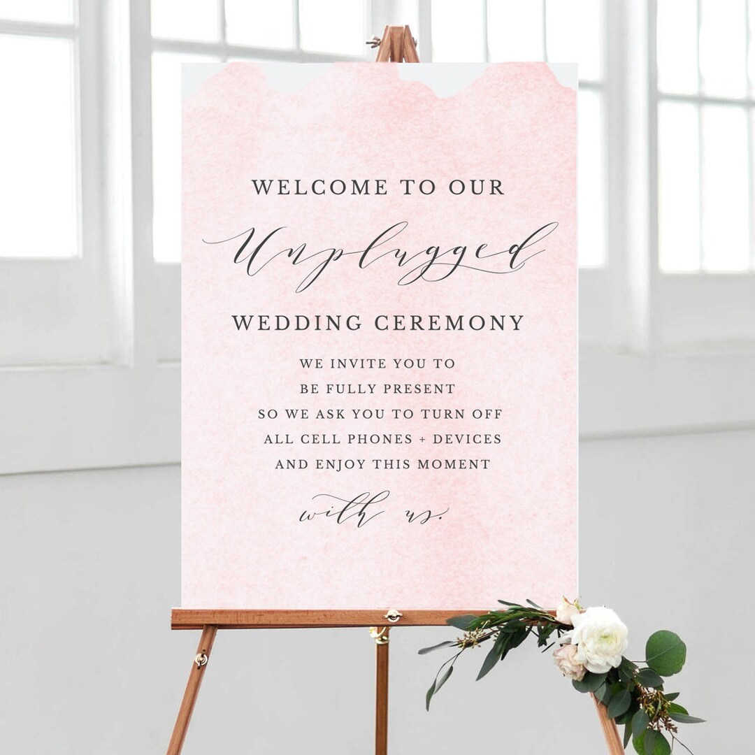 Unplugged Ceremony Sign, Unplugged Wedding Sign, Unplugged Wedding ...