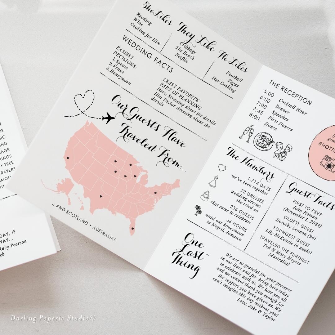 Infographic Wedding Program Template, Fun Wedding Programs, Non ...