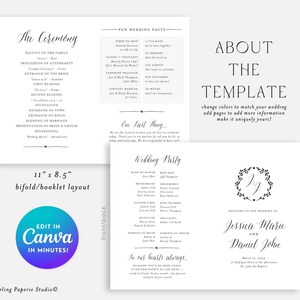Rustic Wedding Program Template Printable Ceremony Program With Rustic ...