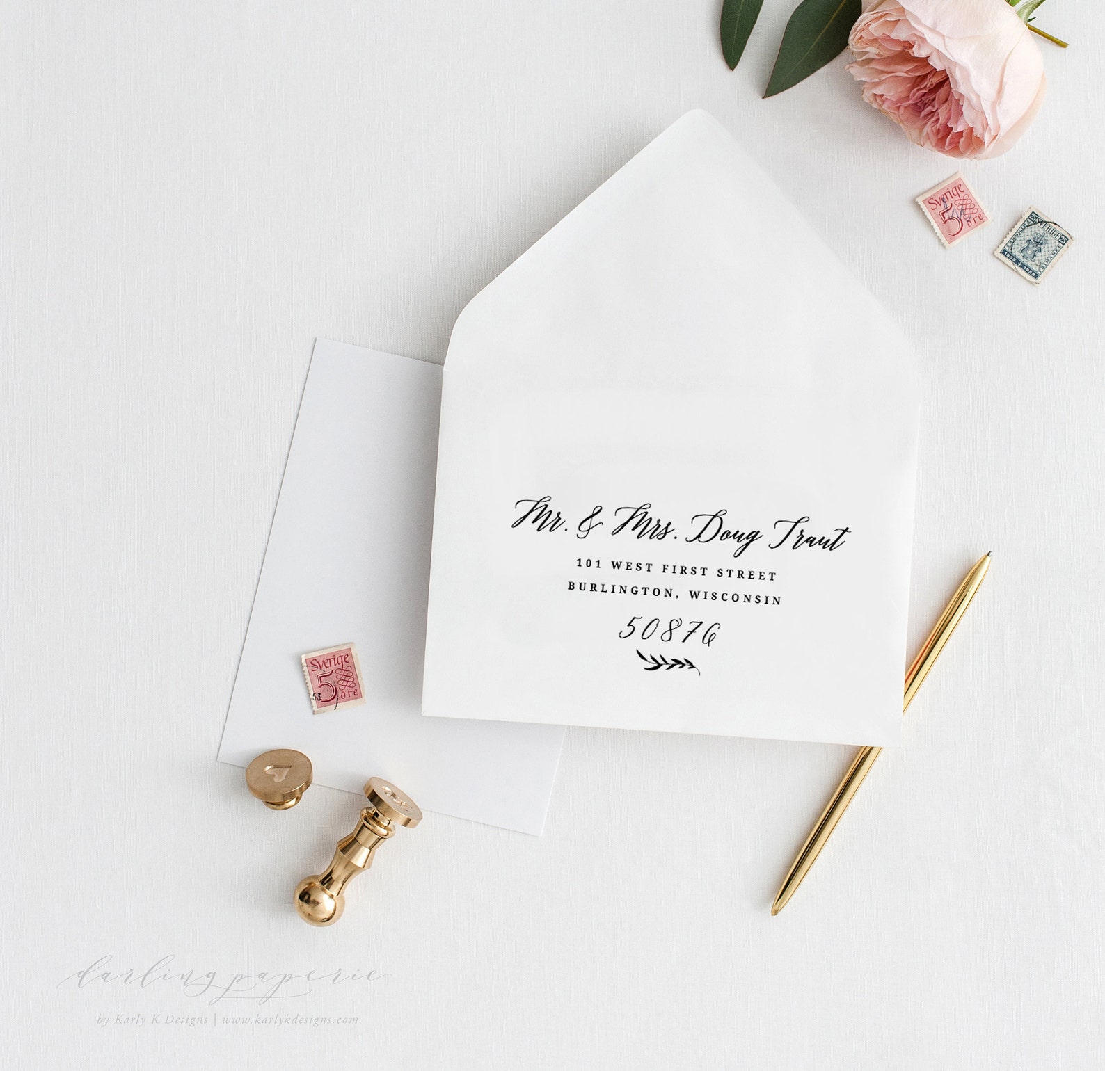 Printable Envelope Addressing Template, Wedding Envelope Addressing ...