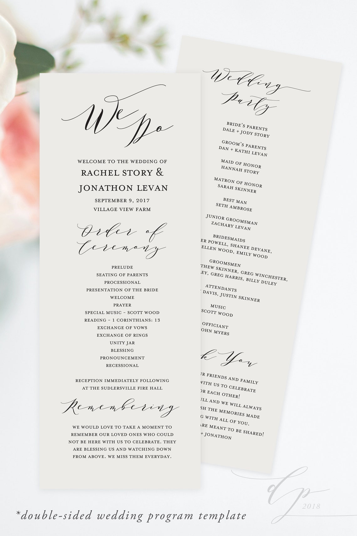 Printable Wedding Program Rustic Wedding Programs Unique | Etsy