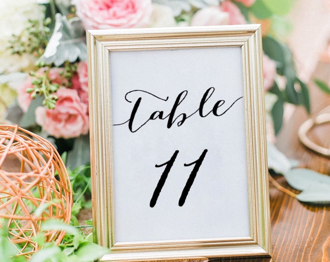 Table Numbers Printable, Table Numbers, Wedding Table Numbers ...