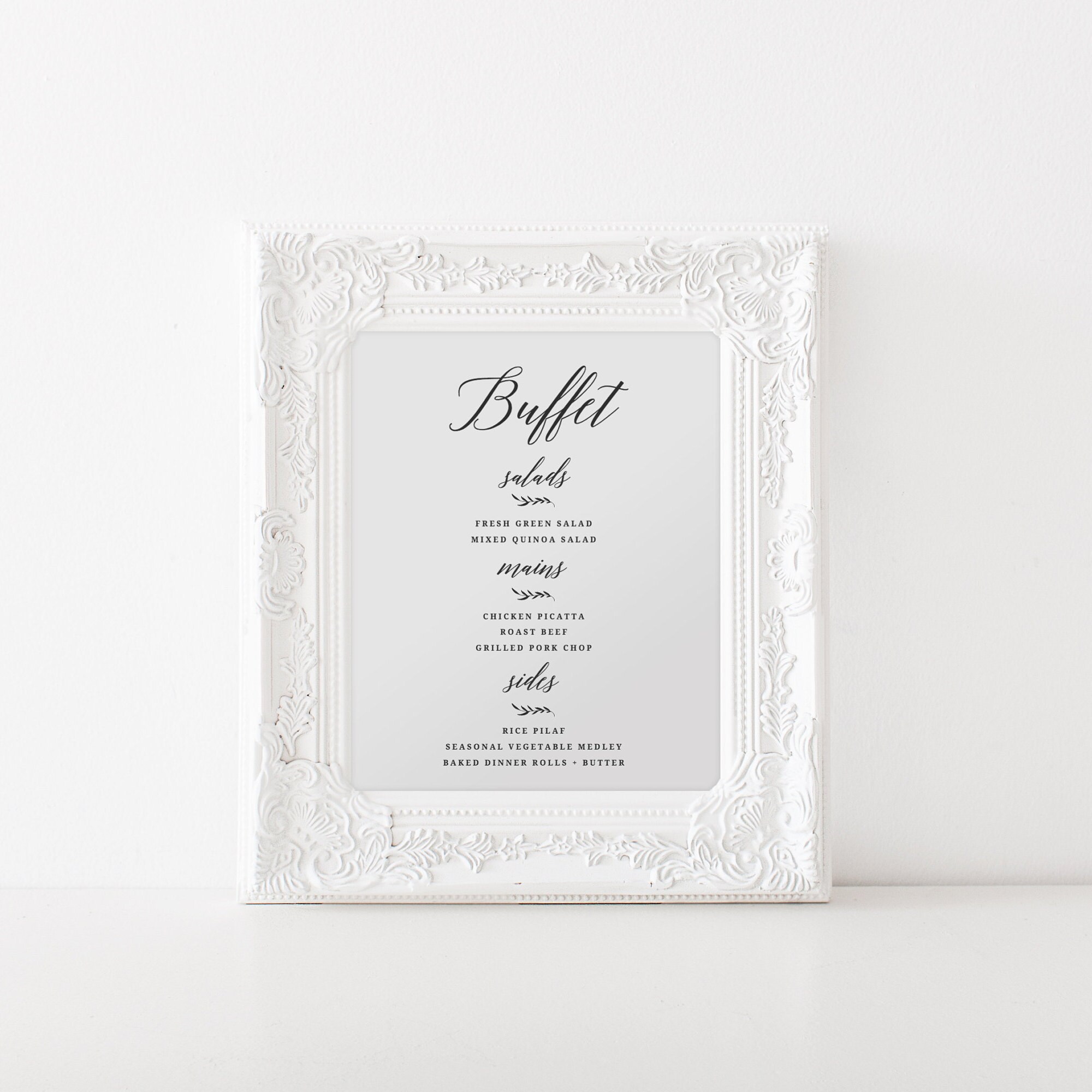 Wedding Buffet Menu Sign Printable Wedding Menu Template | Etsy