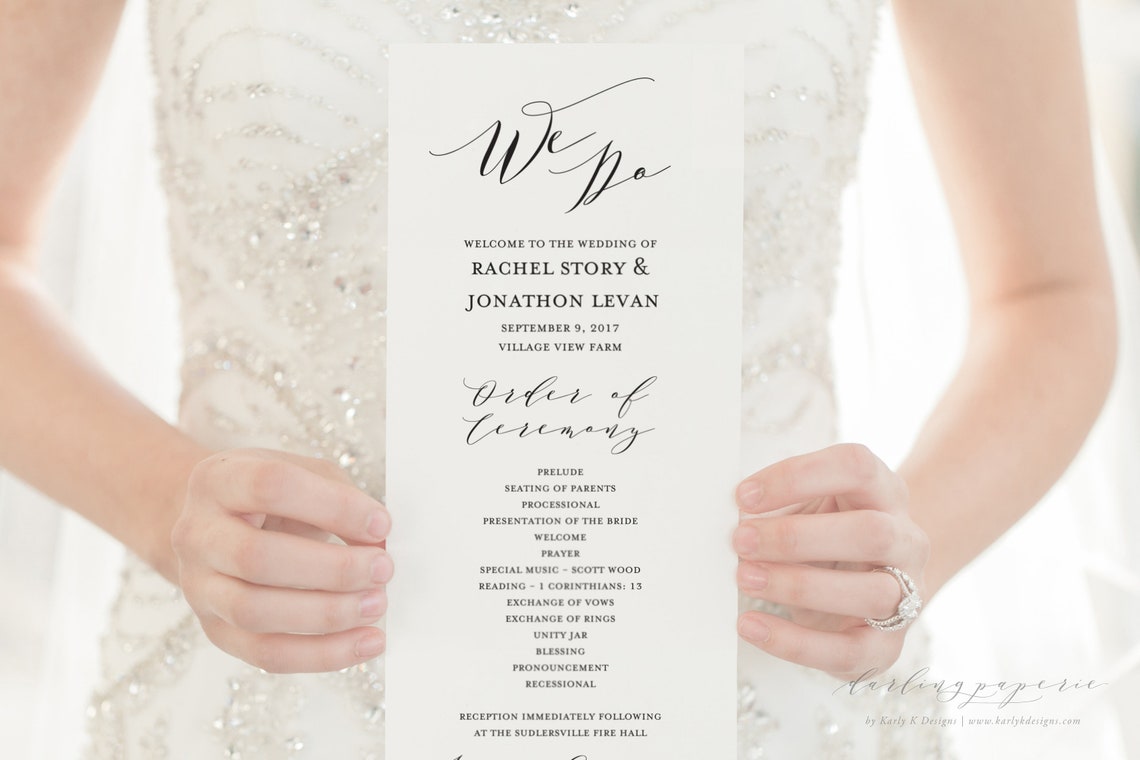 Printable Wedding Program Rustic Wedding Programs Unique | Etsy