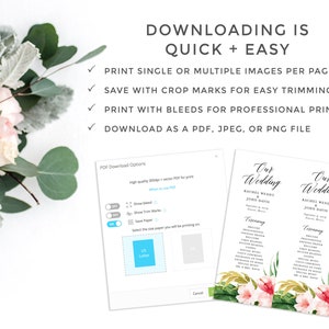 Tropical Wedding Program Template, Printable Ceremony Program ...