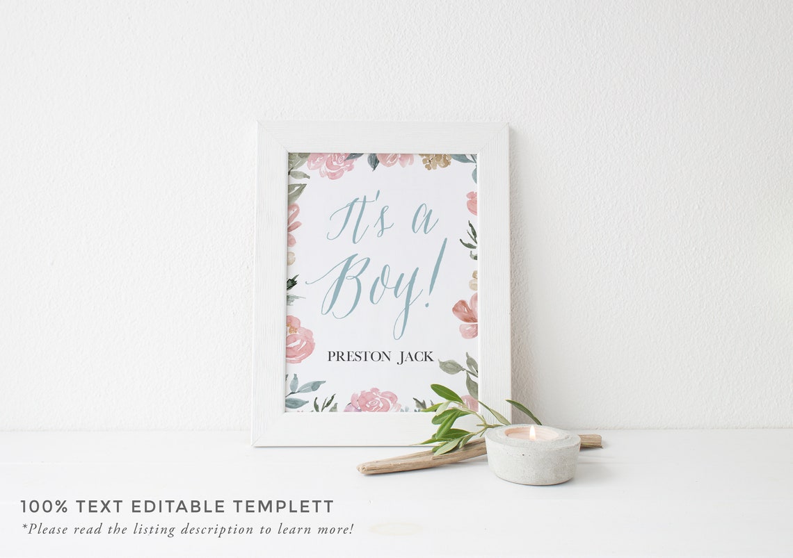 Printable Baby Shower Sign Name Reveal Sign Gender Reveal | Etsy