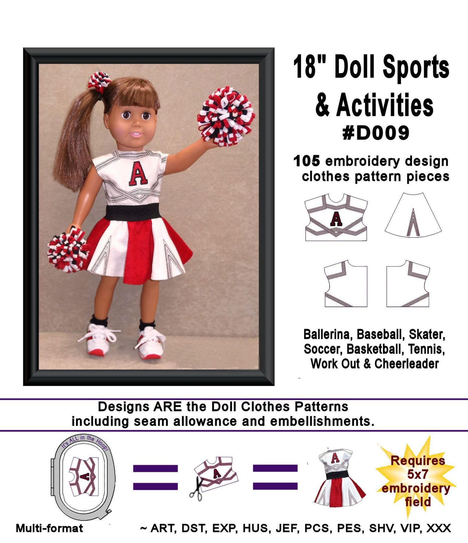 18 Doll Sports & Activities ............... D008 Fits American Girl ...