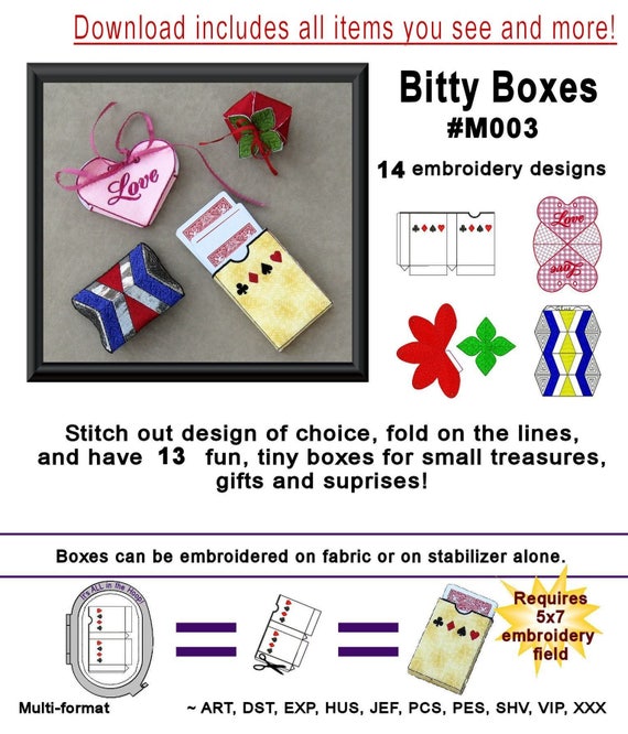 Bitty Boxes M003 ......... in the Hoop Tiny | Etsy