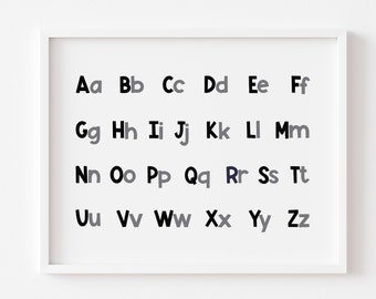 Alphabet Horizontal Printable Poster Alphabet Wall Art | Etsy