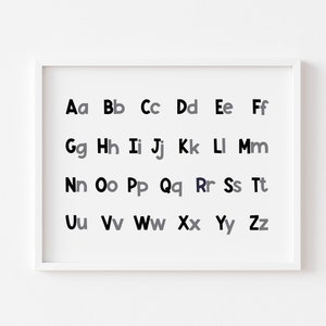 Alphabet Horizontal Printable Poster, Alphabet Wall Art, Lowercase ...
