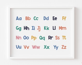 Alphabet Horizontal Printable Poster Alphabet Wall Art | Etsy