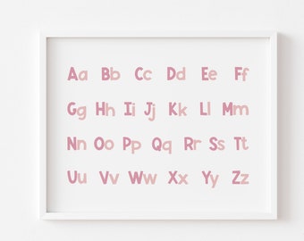 Alphabet Horizontal Printable Poster Alphabet Wall Art | Etsy