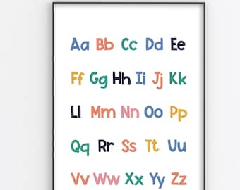 Modern Alphabet Printable, ABC Poster, Alphabet Wall Art, ABC Wall Art ...