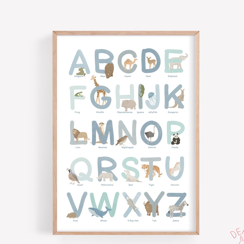 Animal Alphabet Poster - Etsy
