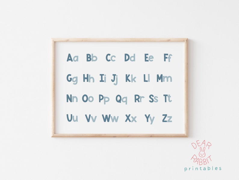 Alphabet Horizontal Printable Poster, Alphabet Wall Art, Lowercase ...