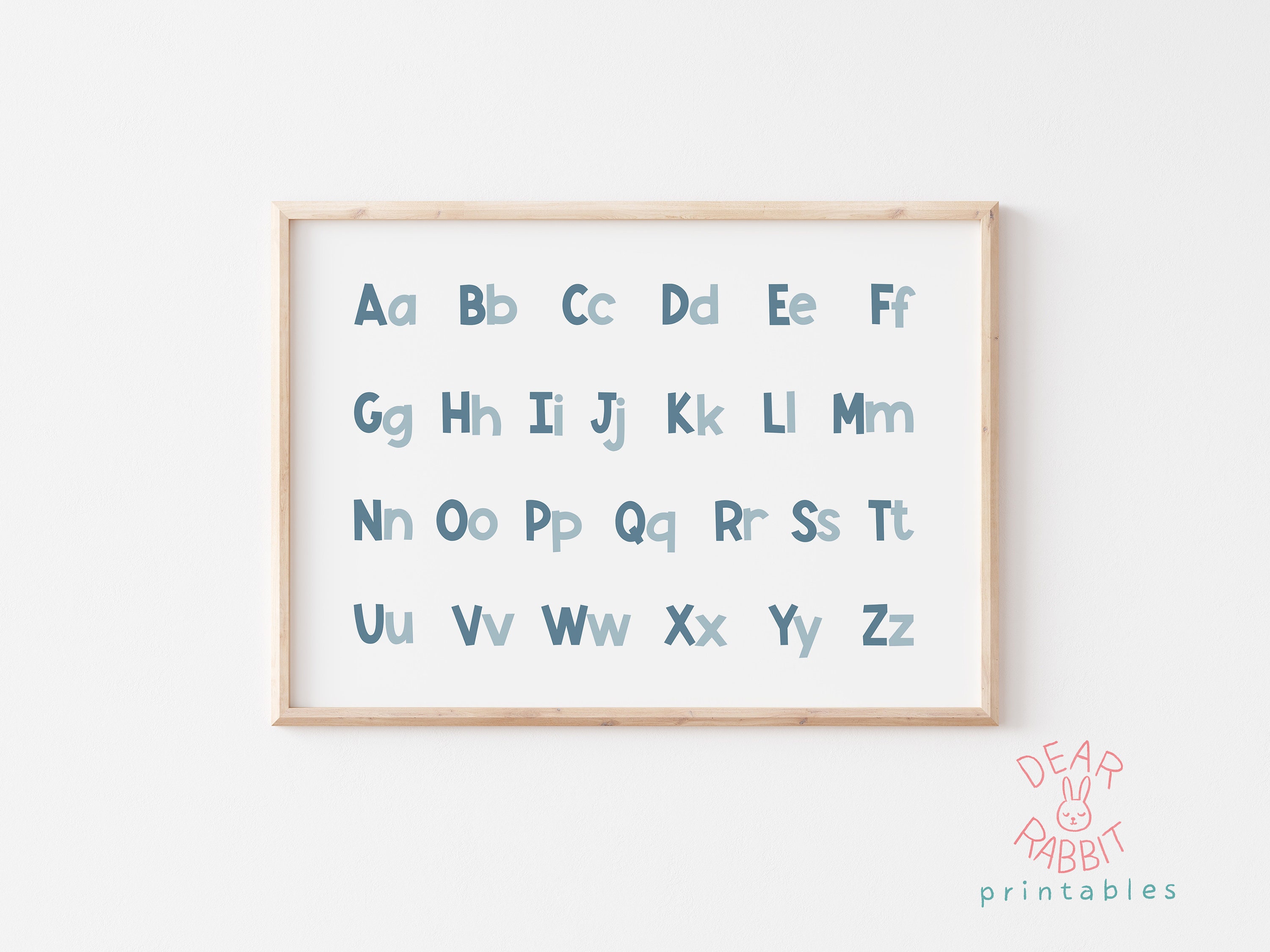 Alphabet Horizontal Printable Poster, Alphabet Wall Art, Lowercase ...