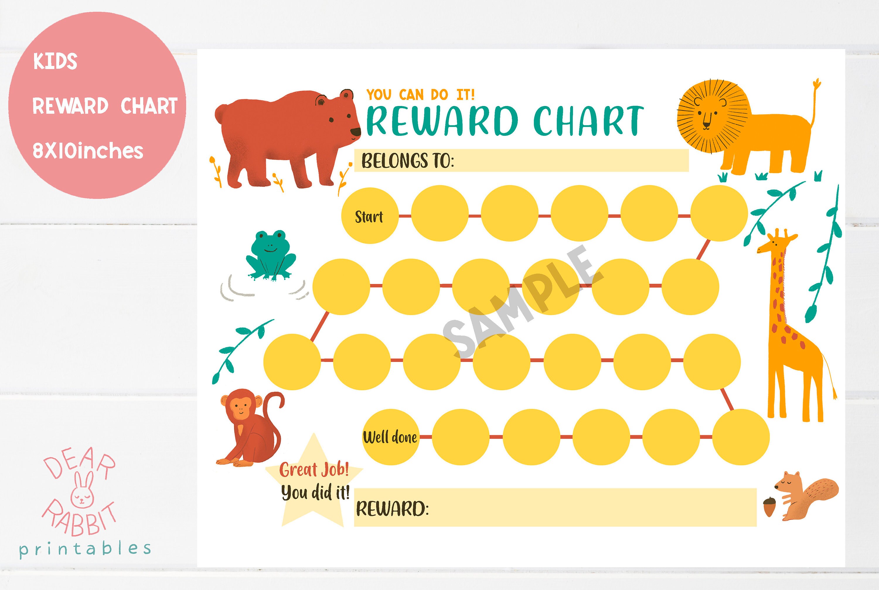 Reward Chart Printable, Reward Chart for Kids, Instant Download Reward ...