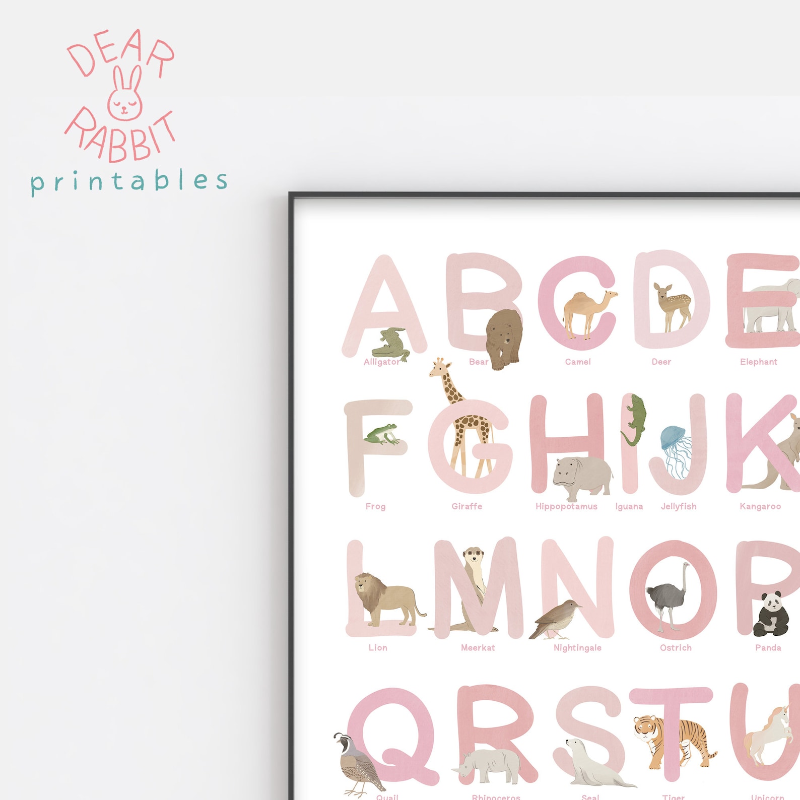 Animal Alphabet Print,printable ABC Poster,alphabet Wall Art, ABC Wall ...